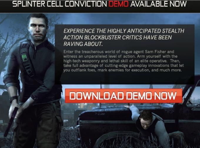 Splinter Cell Conviction Demo and Secret Weapon Code! Splinter Cell Conviction Demo and Secret Weapon Code!