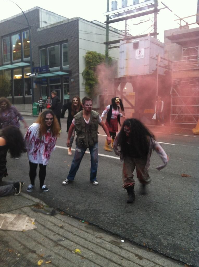 Fake Zombies Pour Out of the Giant Xbox One in Vancouver