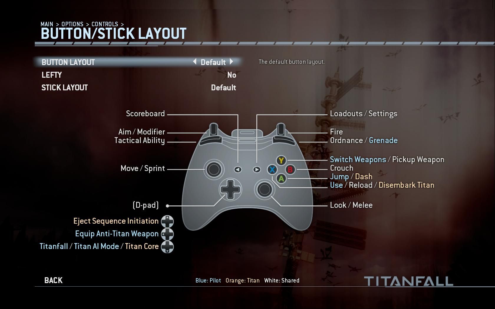 Titanfall's Xbox One Final Control Schemes Revealed; Six Different ...