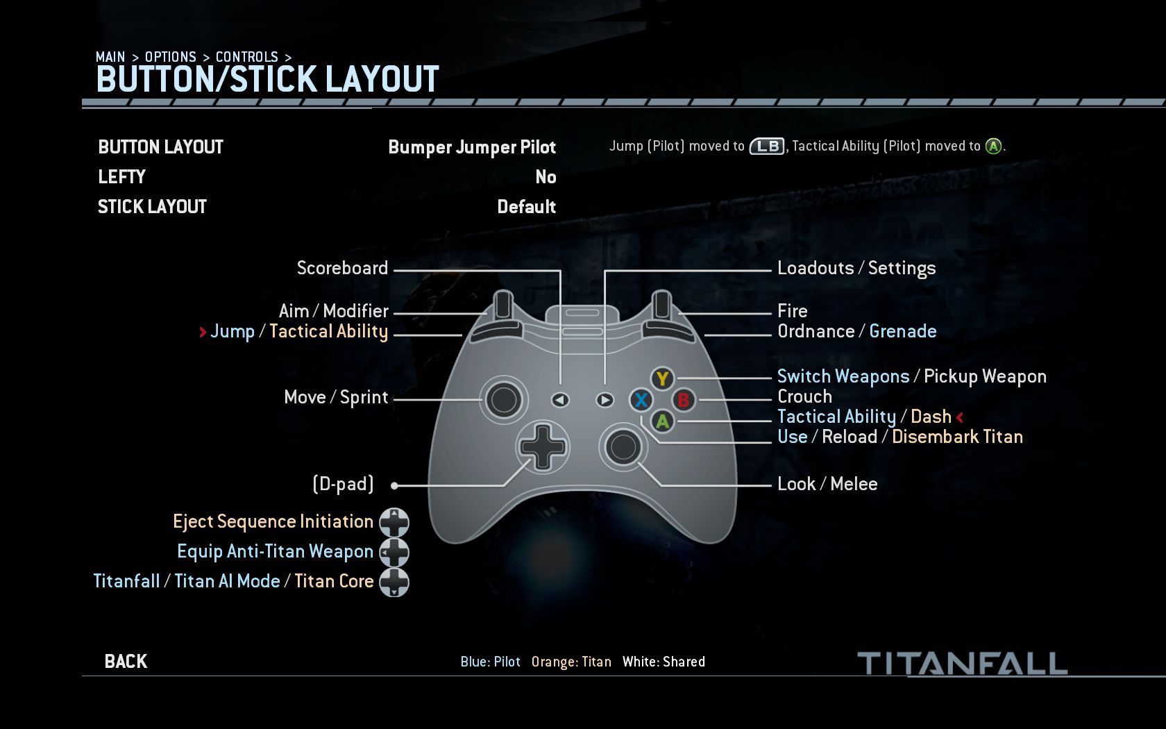 Titanfall's Xbox One Final Control Schemes Revealed; Six Different ...