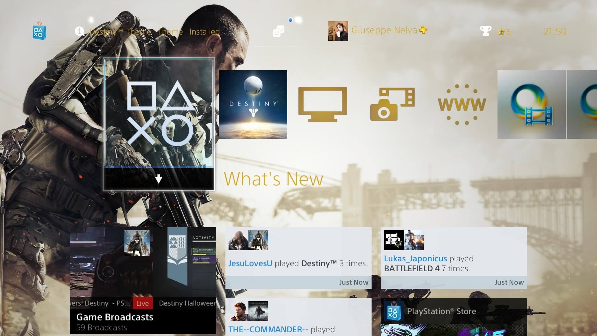 PS4 2.0 Free Destiny and Call of Duty: Advanced Warfare Themes Now ...