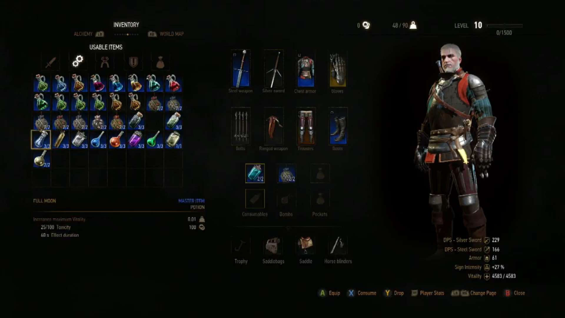 Check Out The Witcher 3's Menus, Skills, Equipment, Horse Equipment and ...