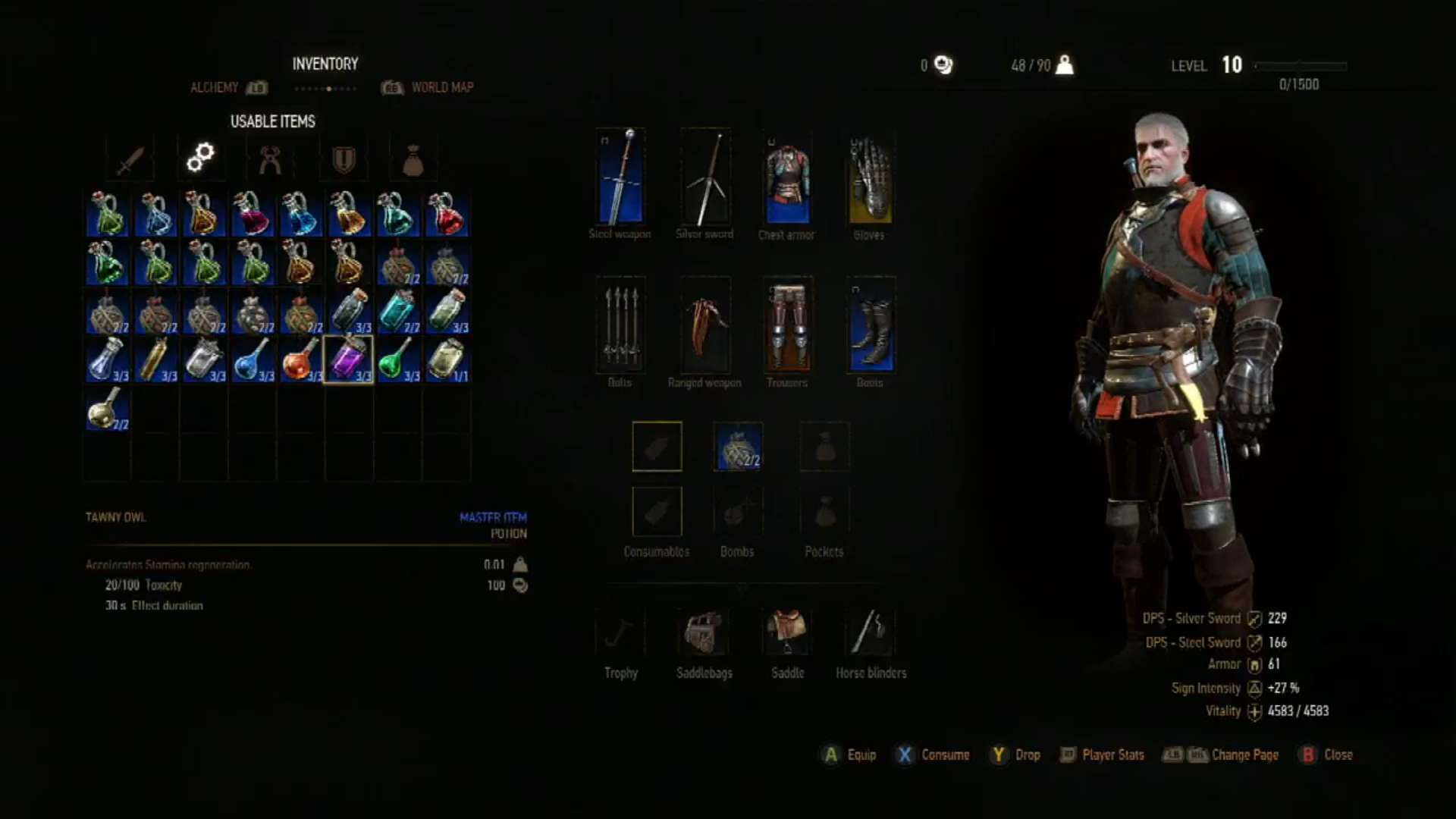 Check Out The Witcher 3's Menus, Skills, Equipment, Horse Equipment and ...