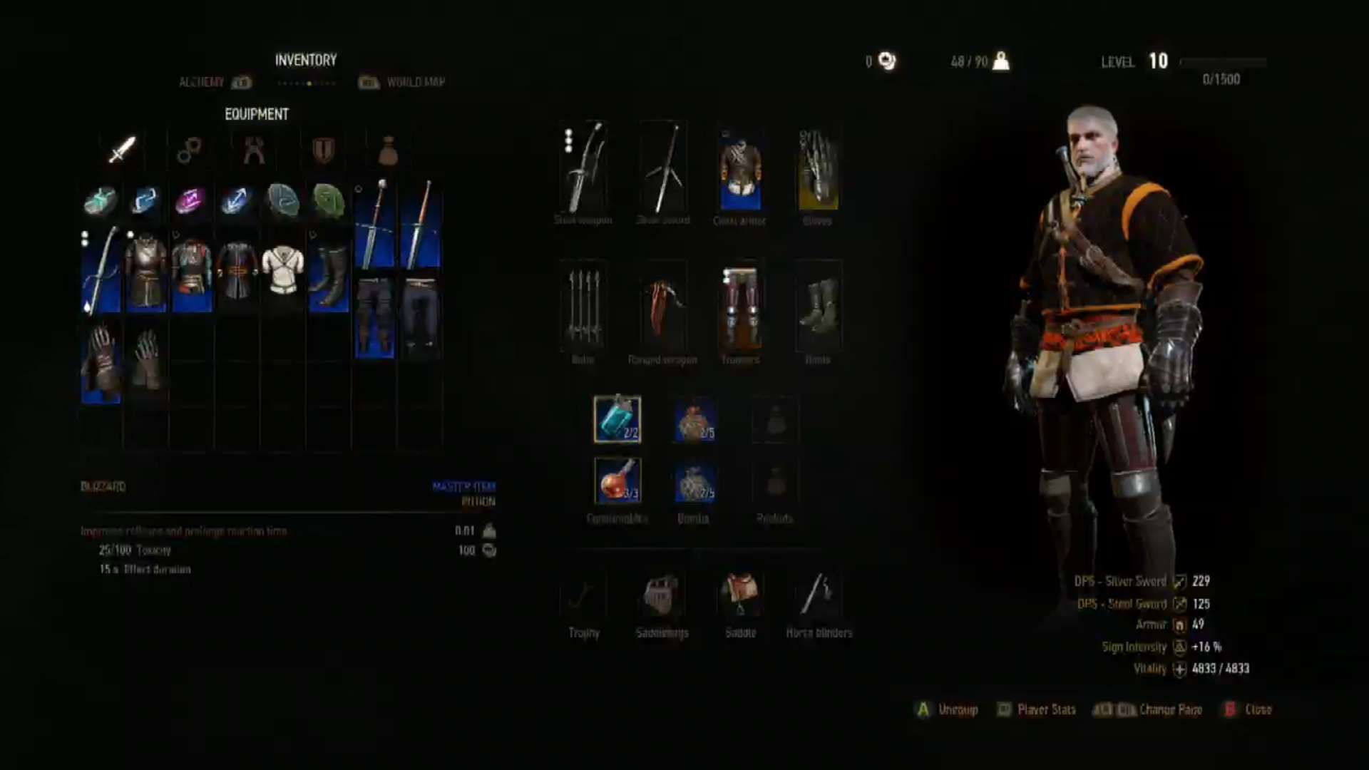 Check Out The Witcher 3's Menus, Skills, Equipment, Horse Equipment and ...