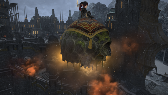 Final Fantasy XIV Geting Flying Adamantoise Mount, Screenshot from 3.2