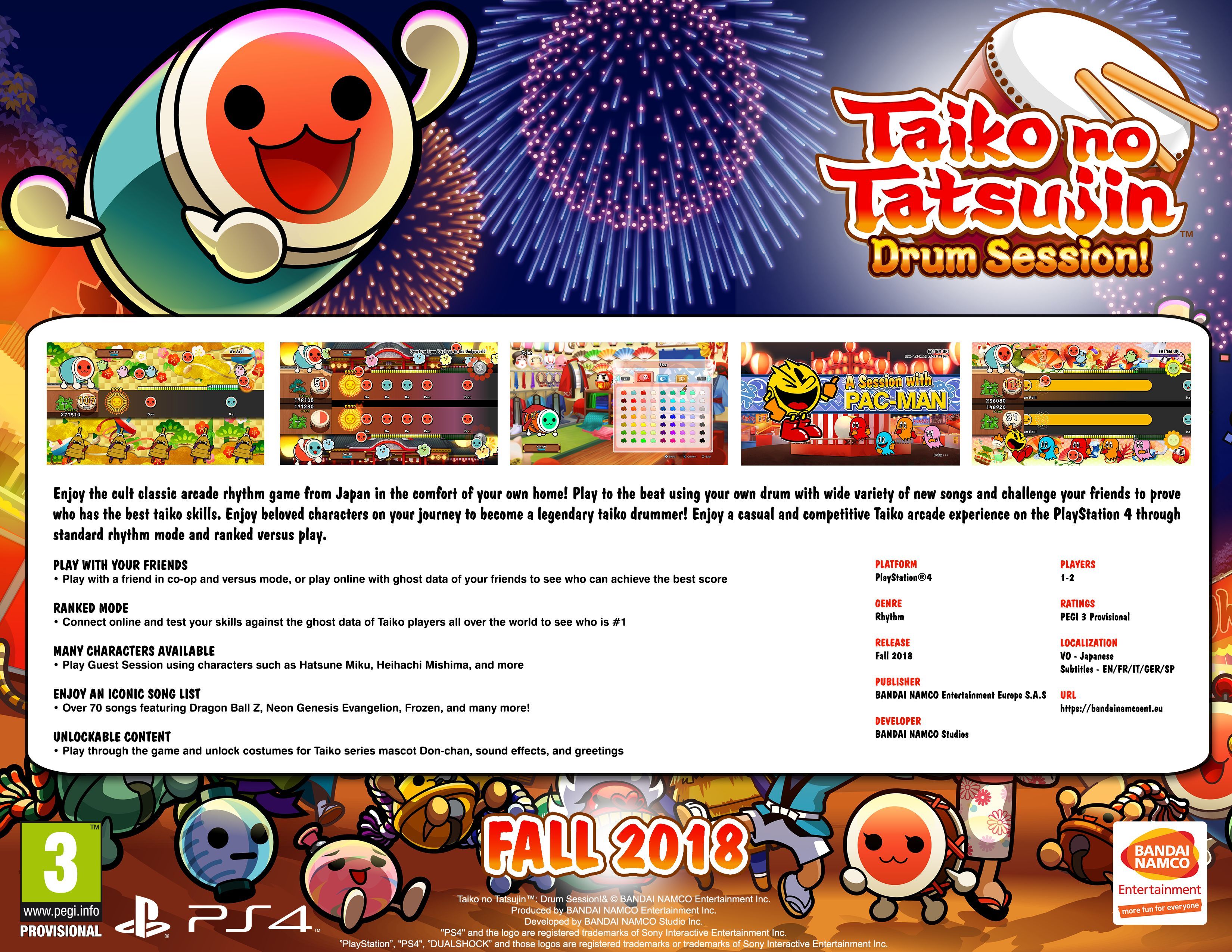 Taiko No Tatsujin Coming West for PS4 and Nintendo Switch with Two ...