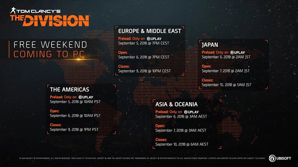 Play The Division Throughout September with Free Weekends