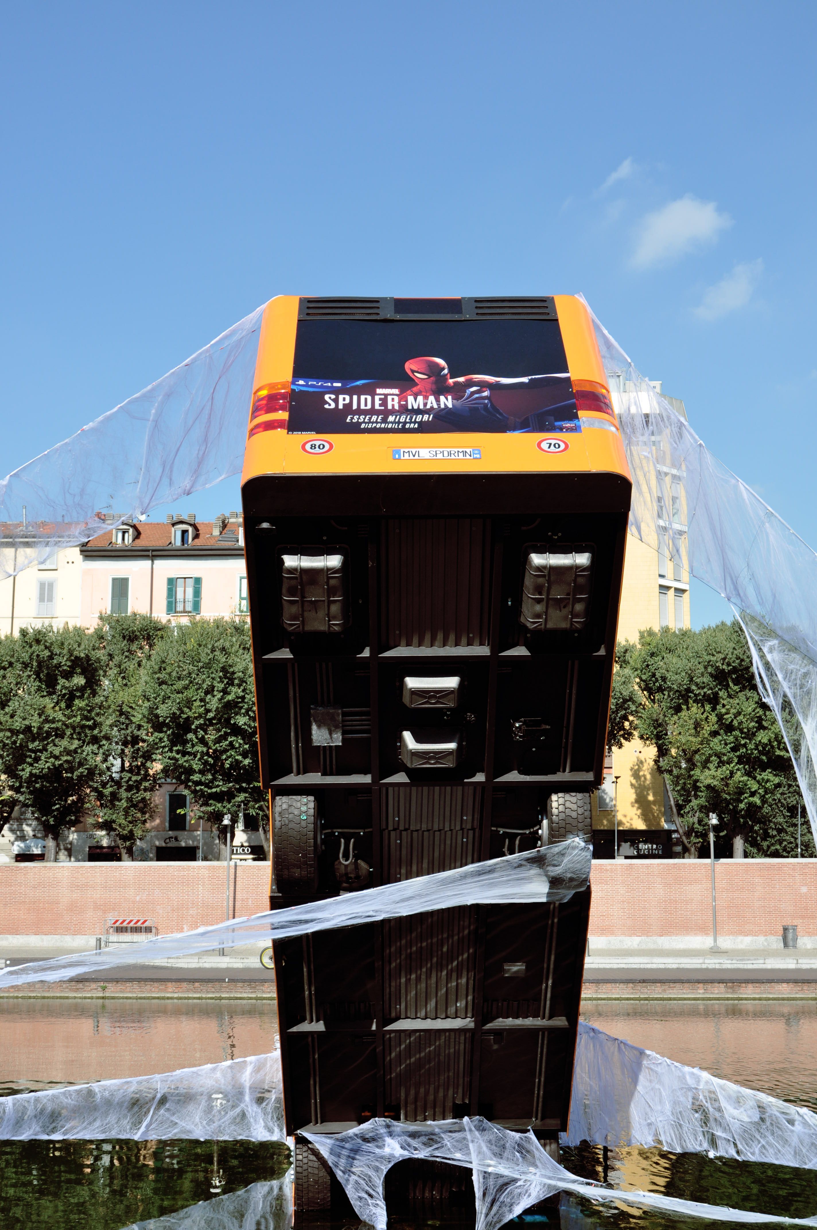 Sony Celebrates Marvel's Spider-Man Release by Throwing Bus Into a Lake ...