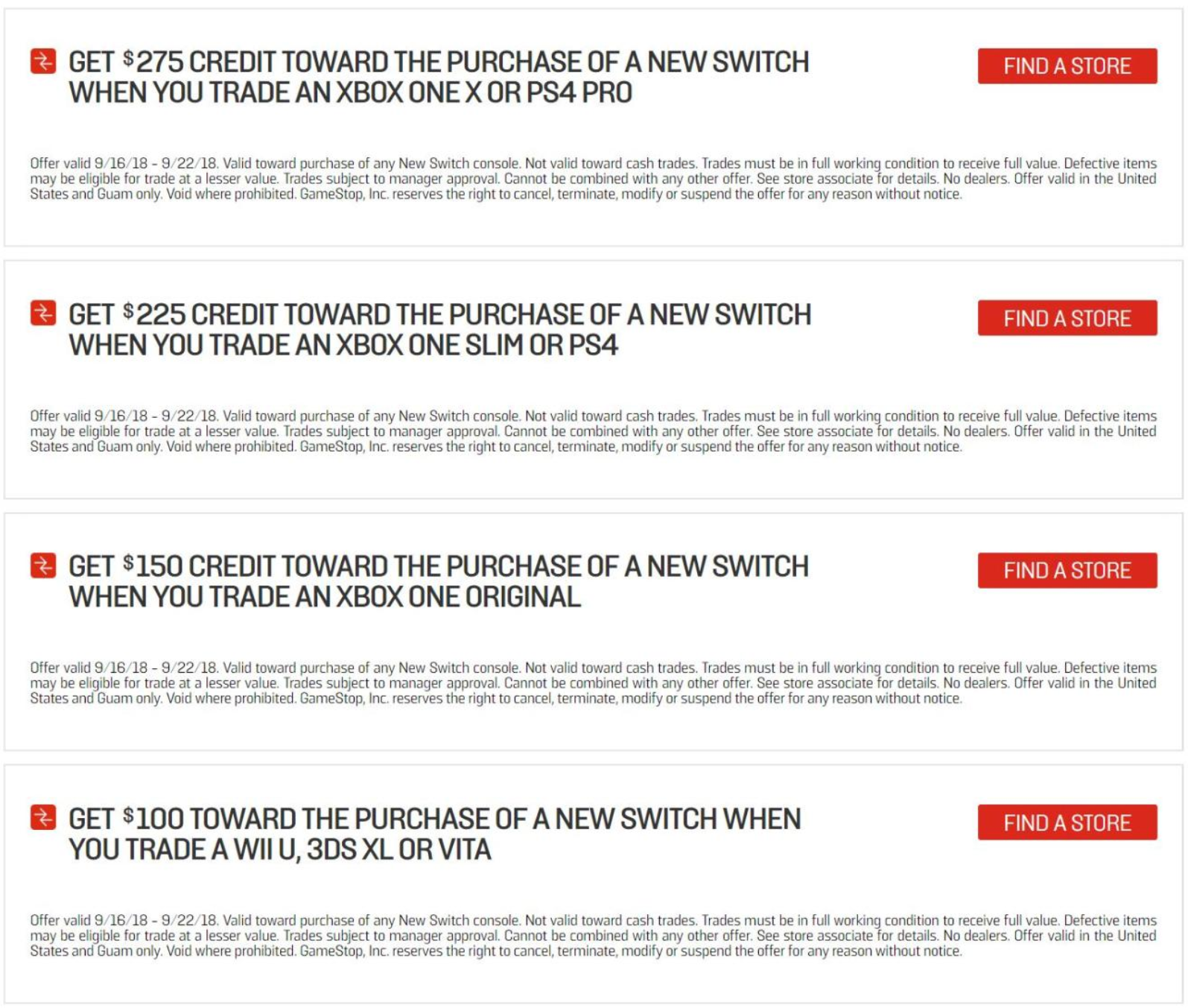 Gamestop is Offering Up to $275 Toward a Switch When Trading in Other ...