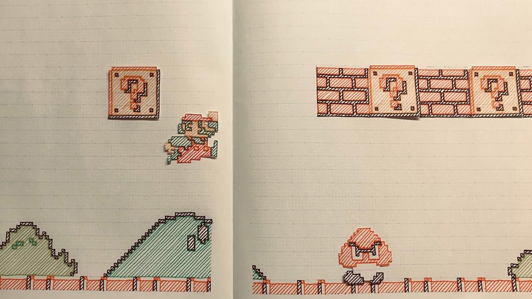 Nintendo Artist Hand-Draws an Entire Super Mario Bros Level Using ...