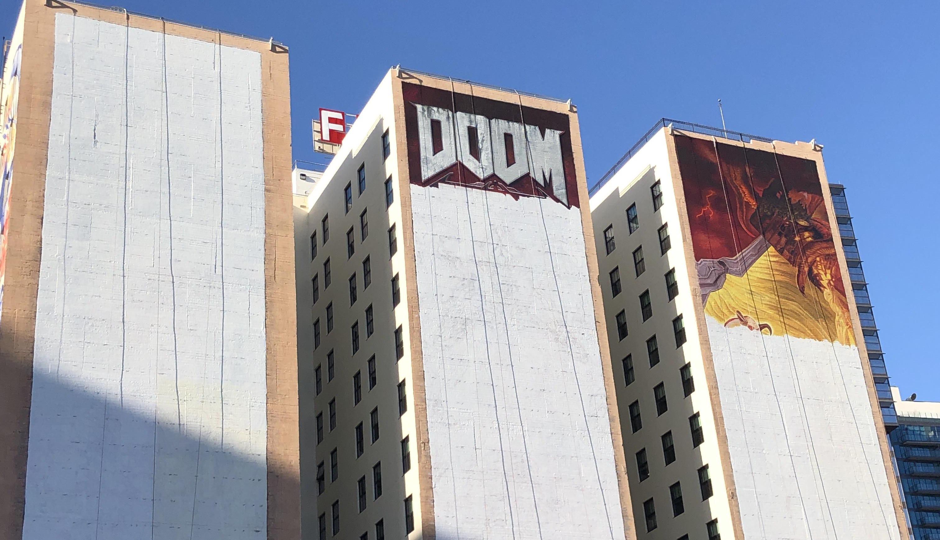 DOOM Eternal Mural Beginning to Go Up in Los Angeles Signaling the ...
