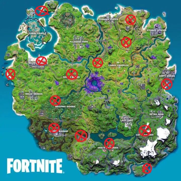 Fortnite - Bounty Board Locations in Chapter 2 Season 7