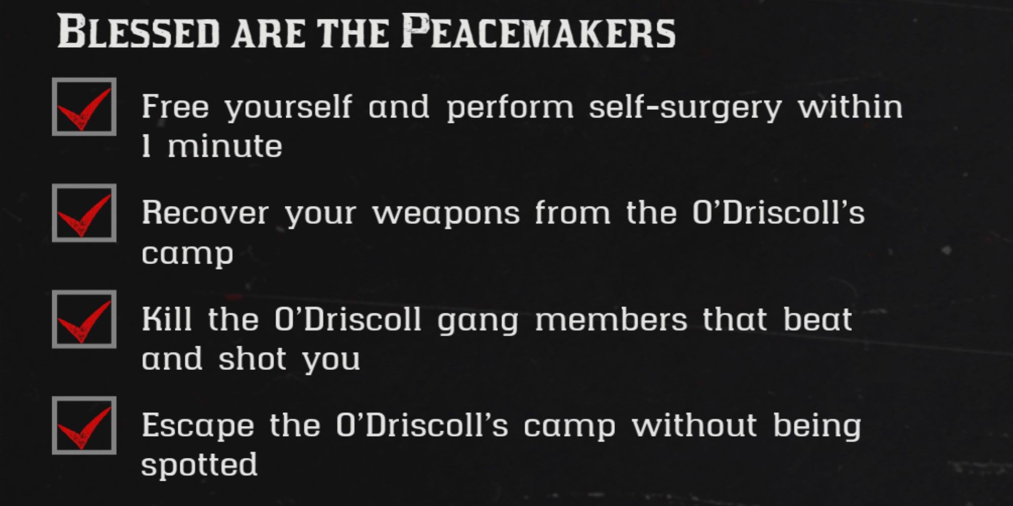 Red Dead Redemption 2: Blessed Are The Peacemakers Walkthrough