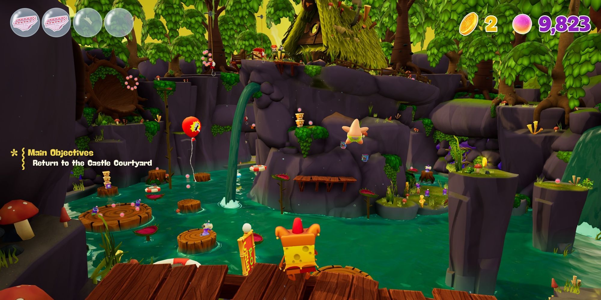 SpongeBob SquarePants: The Cosmic Shake Medieval Sulfur Fields Walkthrough