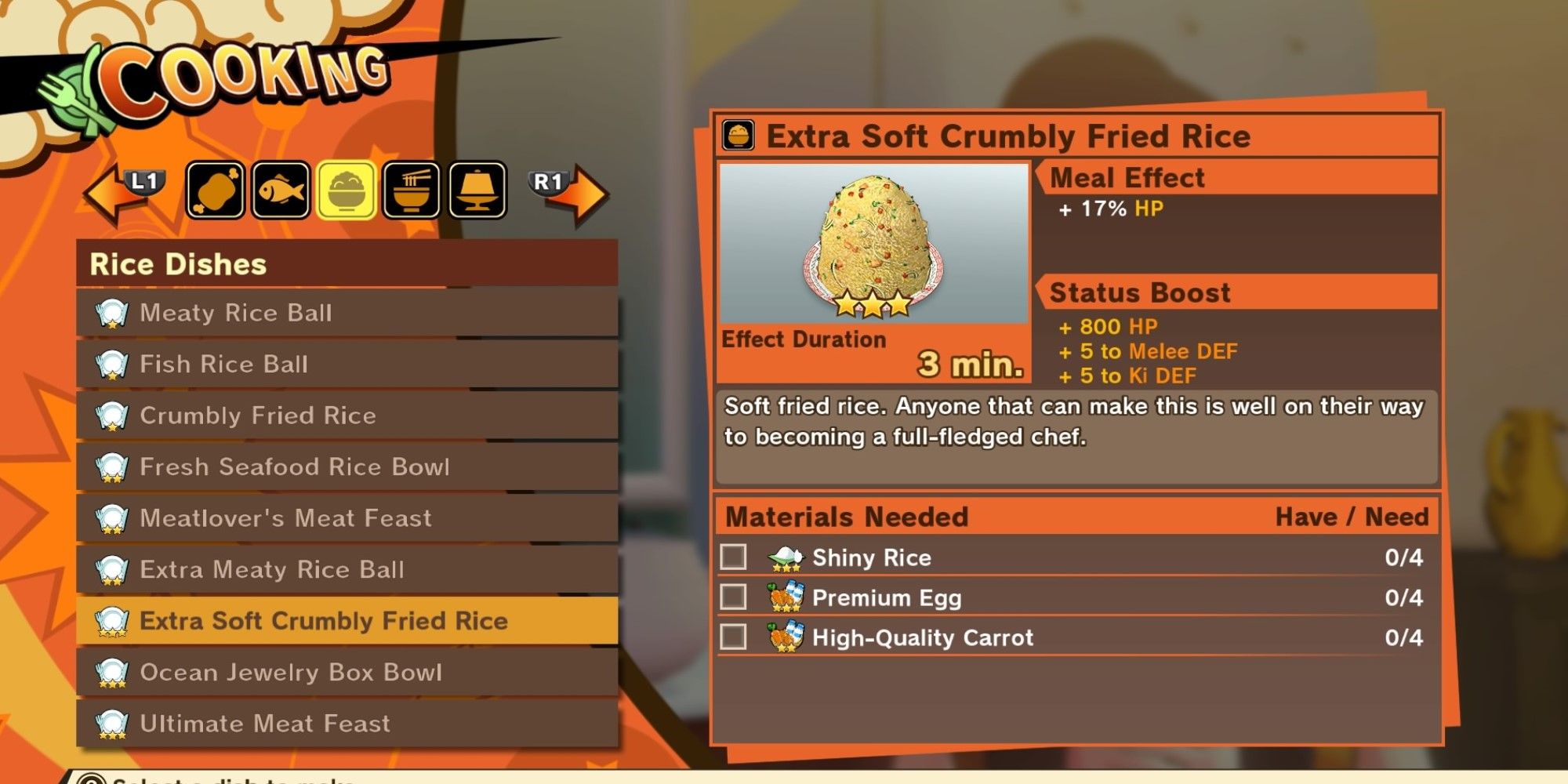 Dragon Ball Z: Kakarot - How To Make Full-Course Meals