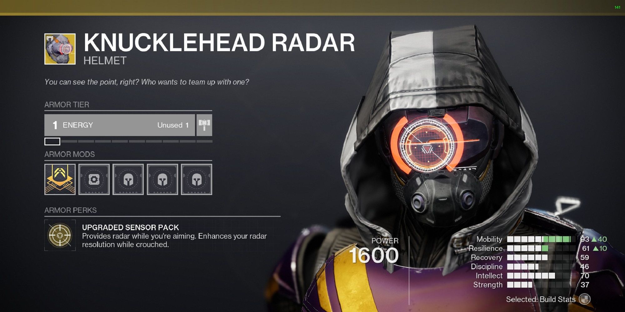 Exotic Hunter Helmet