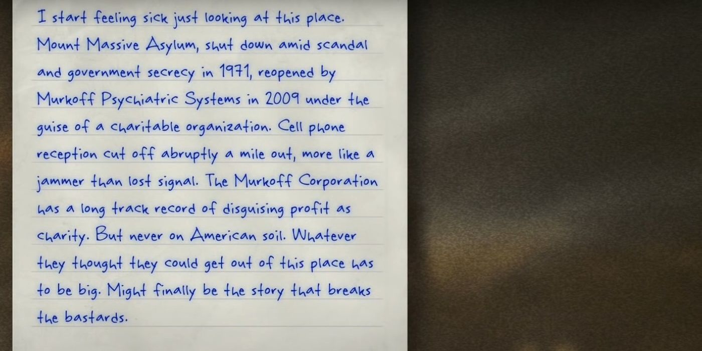 Outlast: All Chapter 1 Document & Note Locations