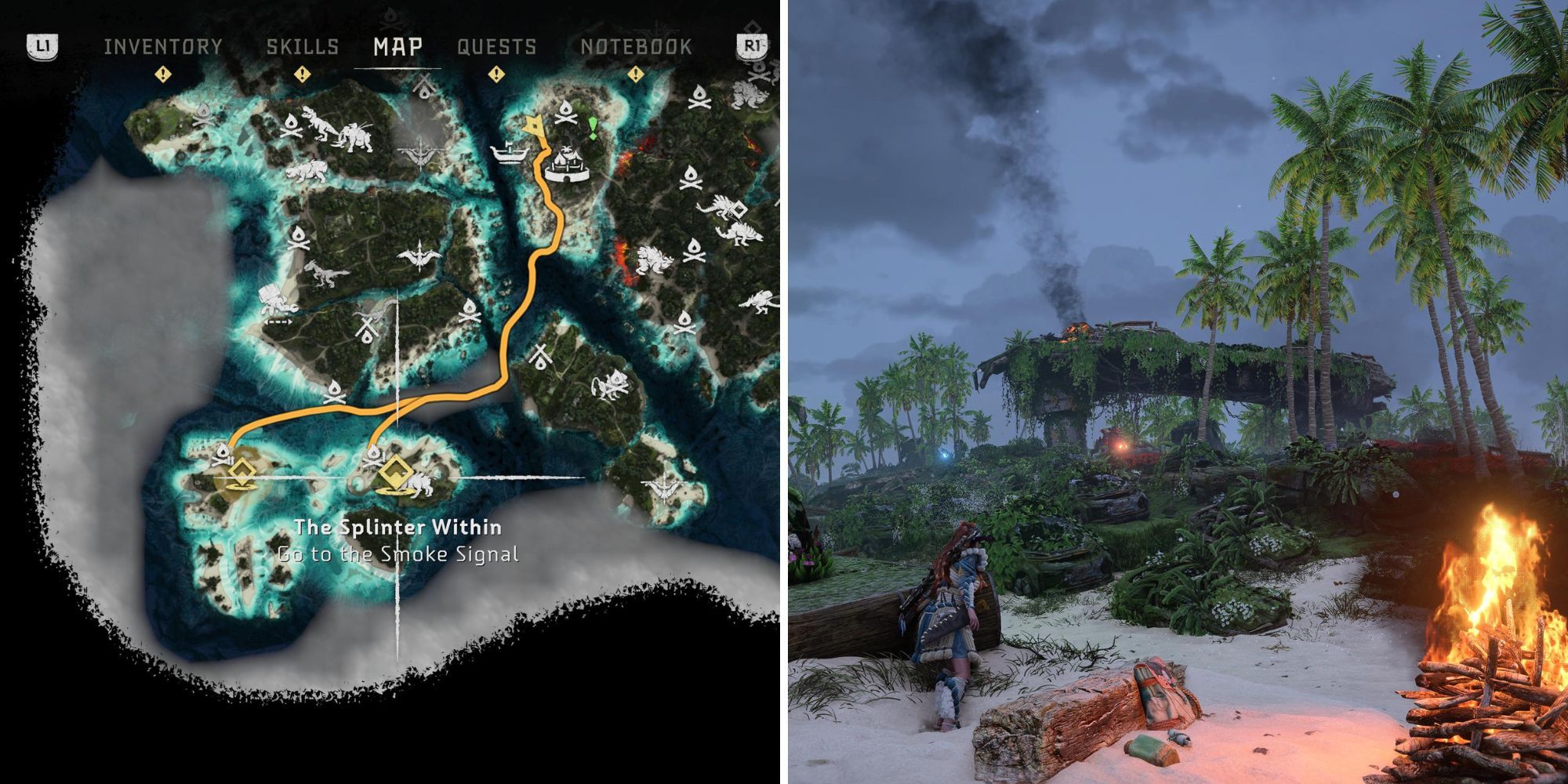 Horizon Forbidden West: Burning Shores - The Splinter Within Walkthrough