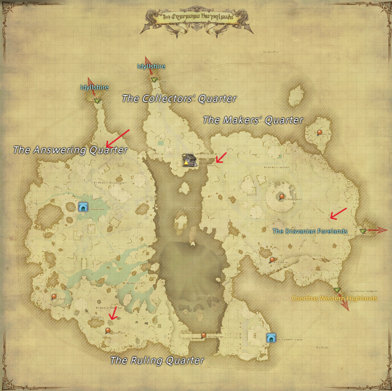 Final Fantasy 14: Heavensward - All Aether Current Locations