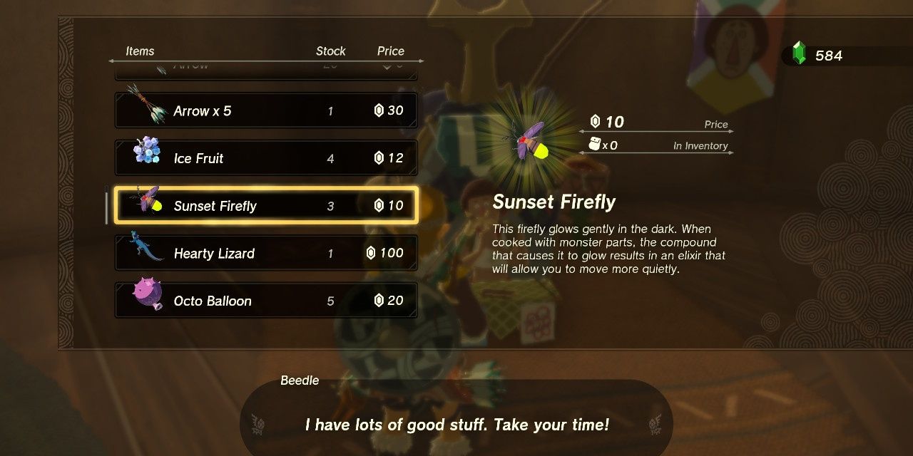 Tears Of The Kingdom: Where To Get Sunset Fireflies