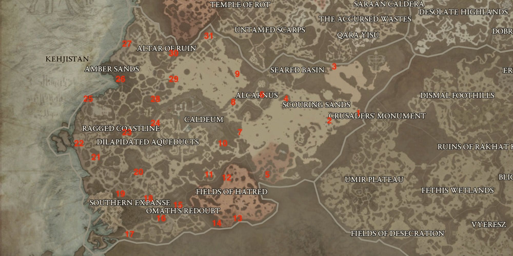 Diablo 4: Altars Of Lilith Locations In Kehjistan