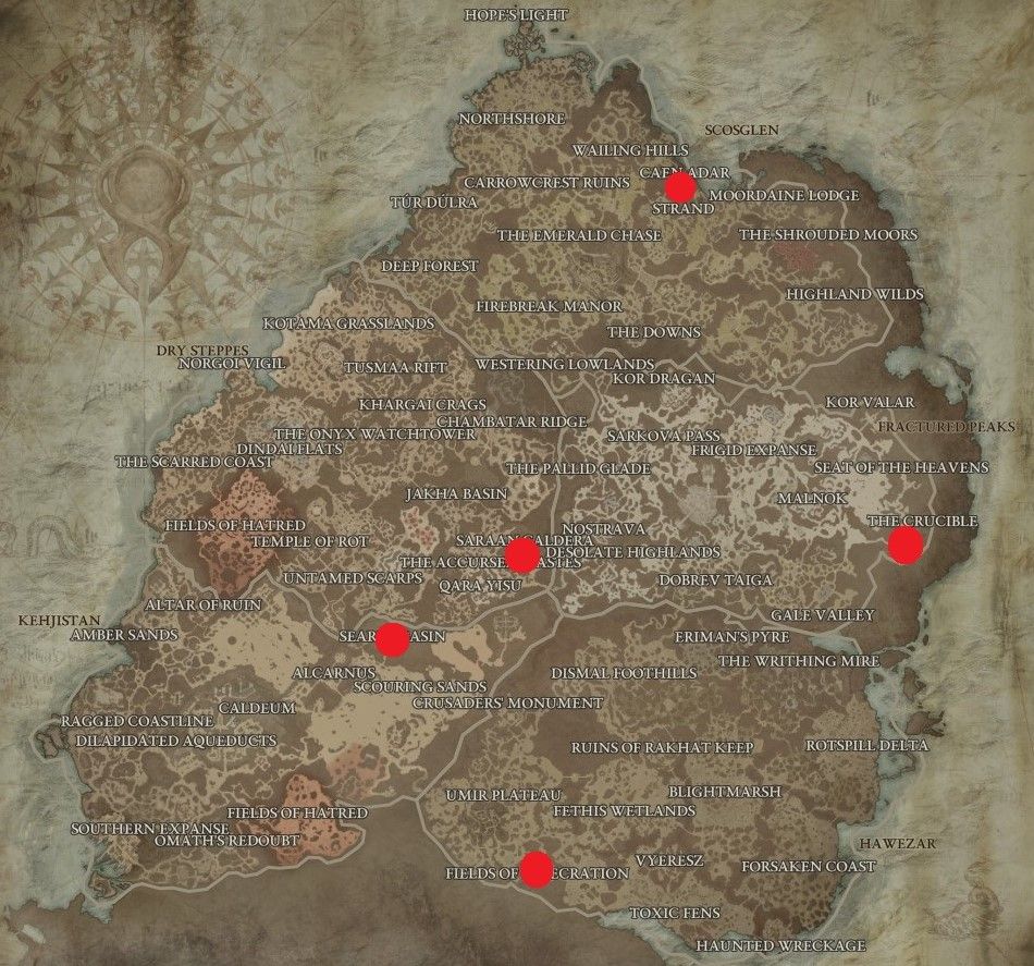 Diablo 4: All World Boss Locations Diablo 4: All World Boss Locations