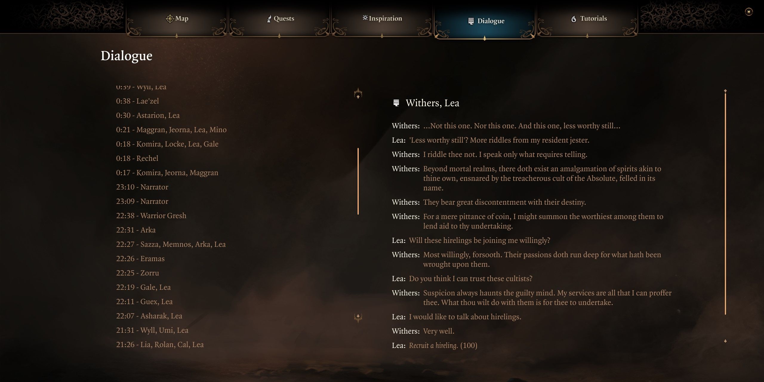 Baldur's Gate 3: How To View The Dialogue History Baldur's Gate 3: How To View The Dialogue History
