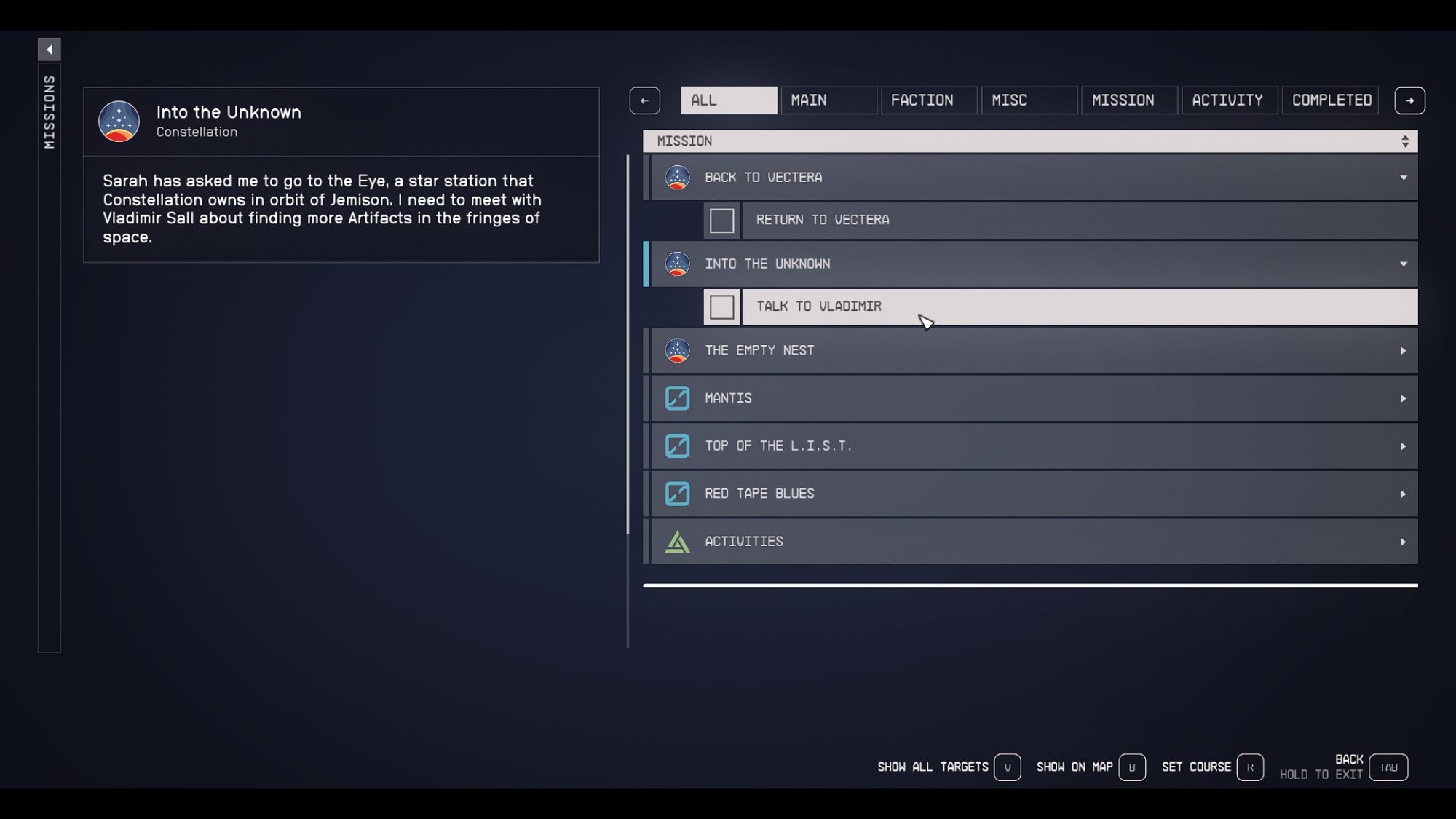 Starfield: How To Track Quest Objectives