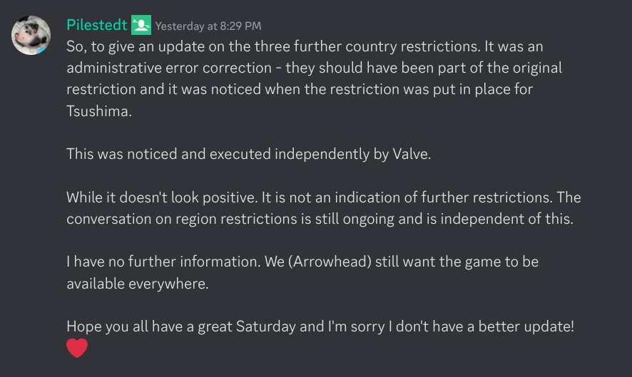 Arrowhead CEO Says Helldivers 2 Steam Situation "Isn't Looking Positive"